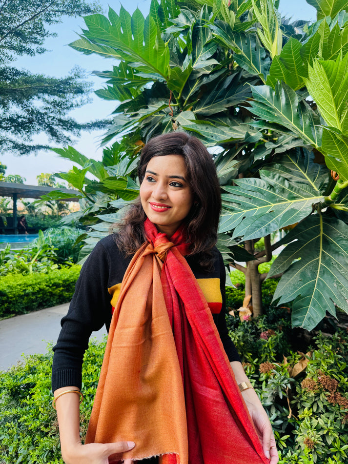 Pashmina Fine Wool Reversible Stole - Red (various colors) – Phulari